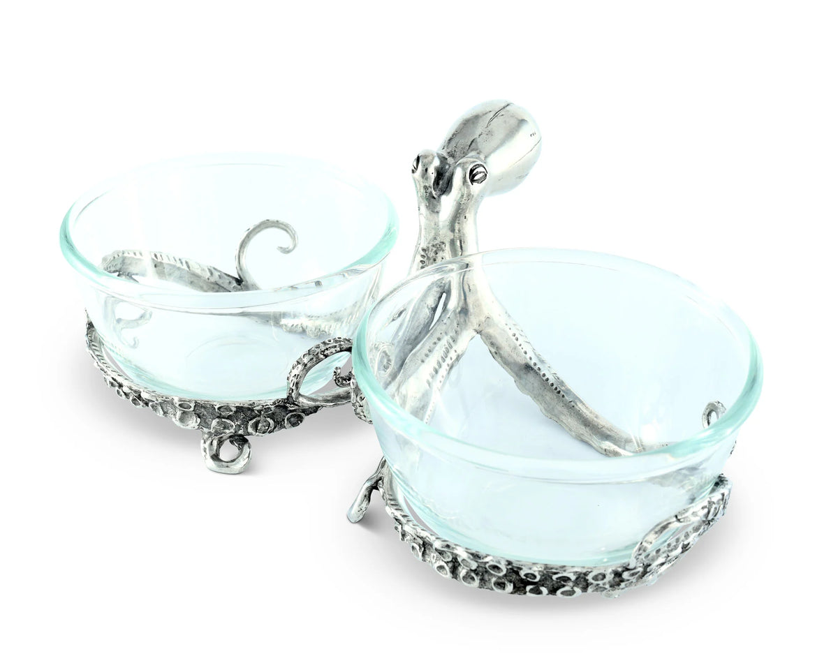 Octopus Double Condiment Bowls | Coastal Decor | Decorative Bowls ...