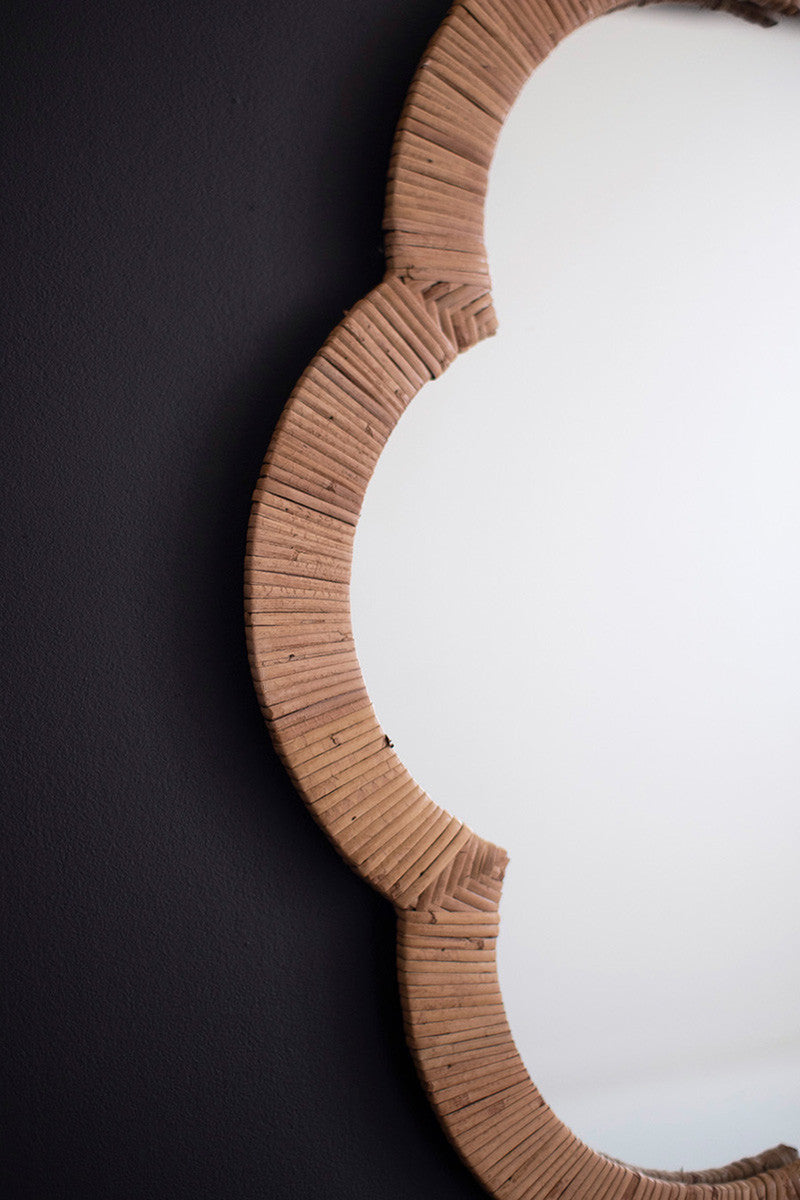 Woven Cane Flower Shaped Framed Mirror | Coastal Decor | Mirrors– Squan ...