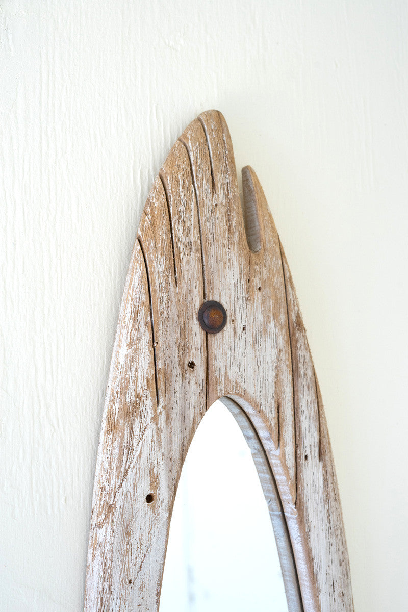 Carved Wooden Fish Mirror | Coastal Decor | Mirrors– Squan Trading Company