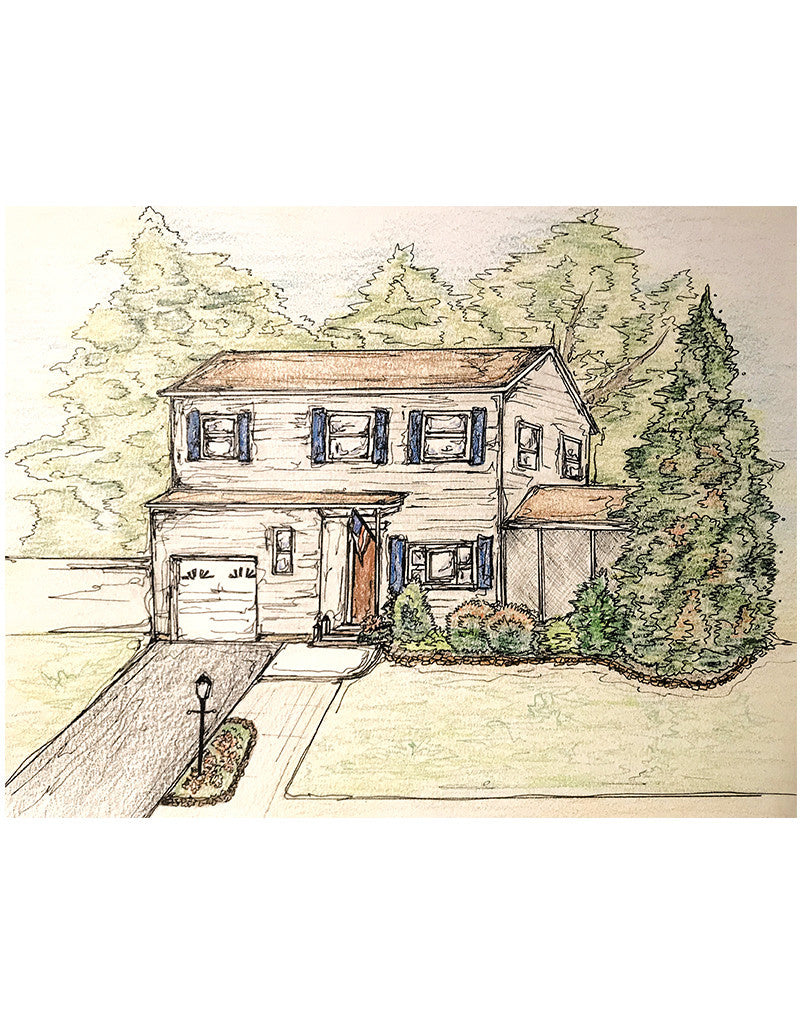 Custom Home Drawings - Coastal Decor - Wall Art– Squan Trading Company