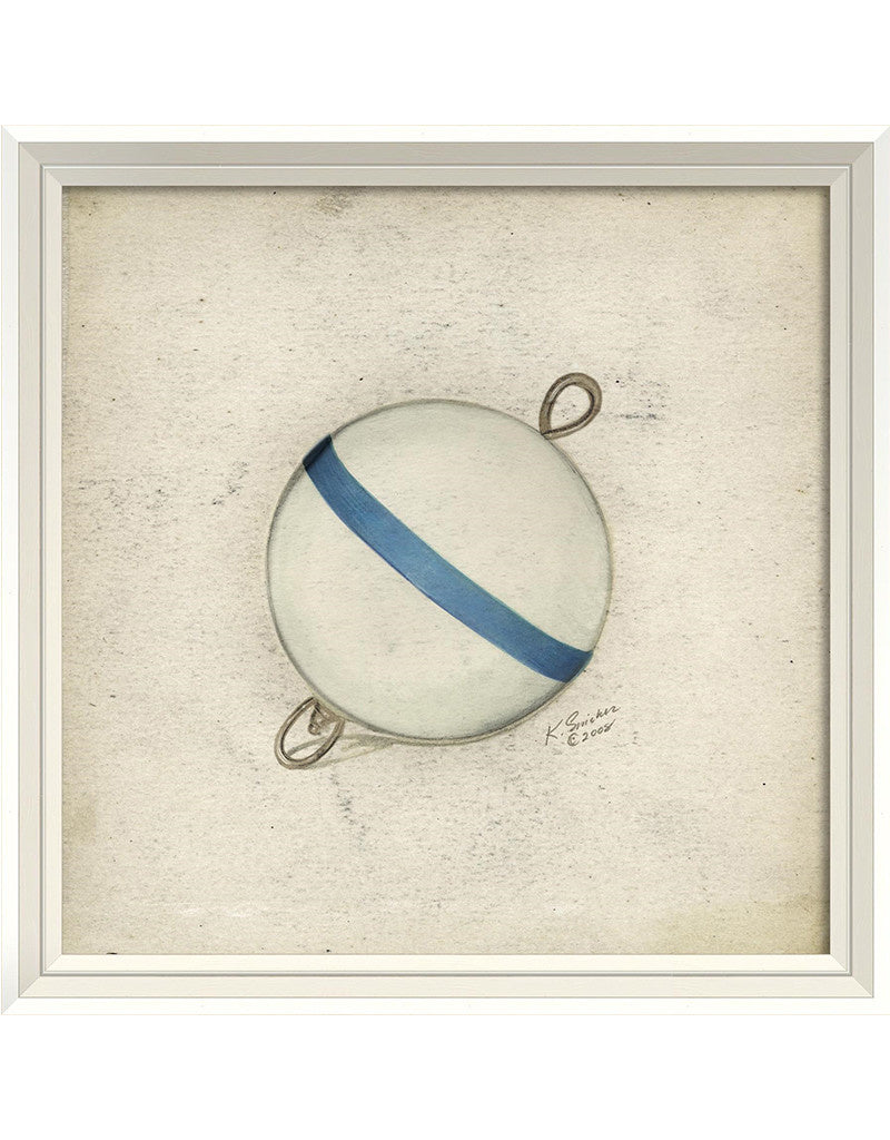 Blue and White Bobber Framed Print - Nautical Decor - Wall Art– Squan ...