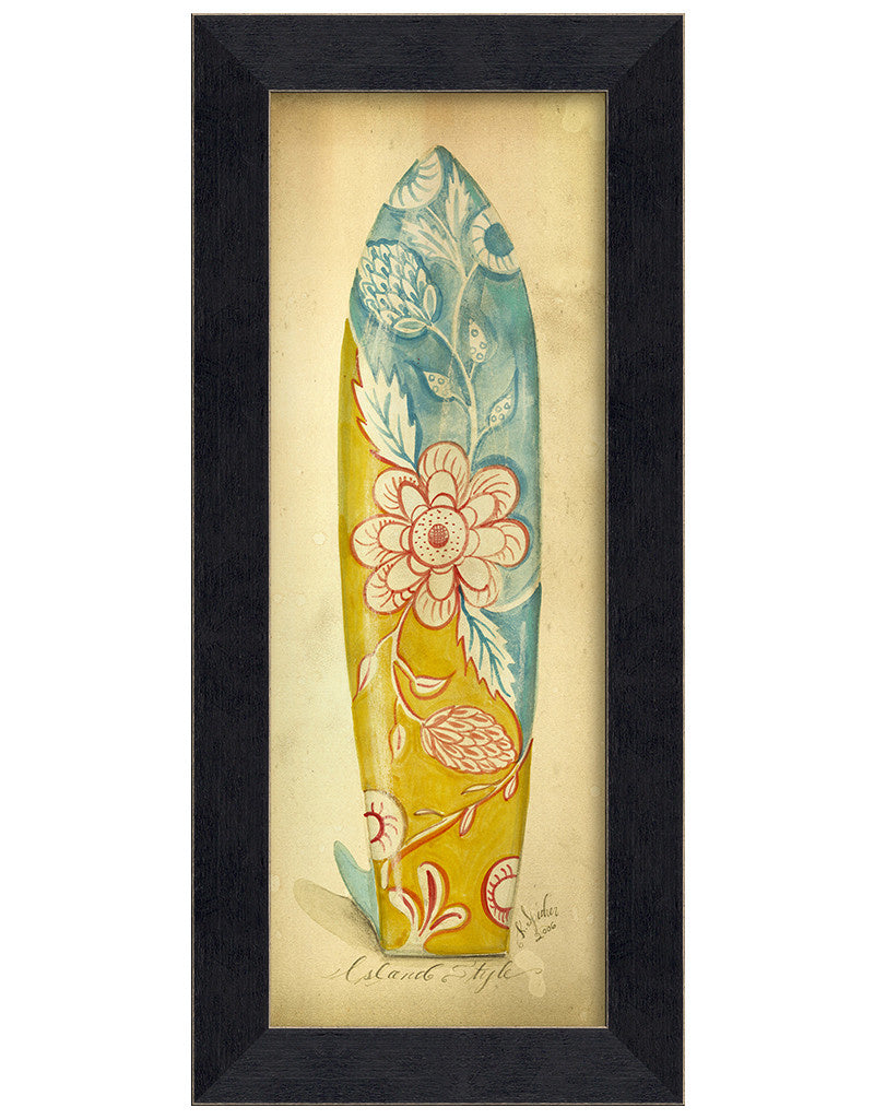Island Style Surfboard Framed Print | Island Decor | Wall Art– Squan ...
